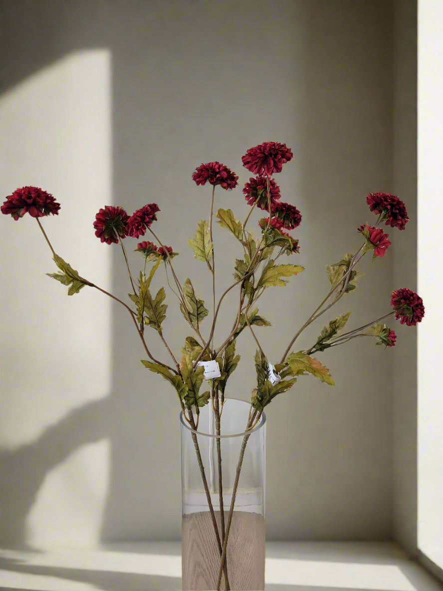 Burgundy Pom-Pom Mum Spray – Magnolias Home Decor and Design